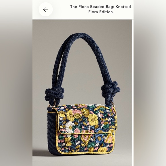 Anthropologie | Bags | The Fiona Beaded Bag Knotted Flora Edition ...